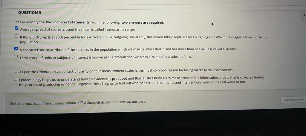 What are the two INCORRECT statements below (please | Chegg.com