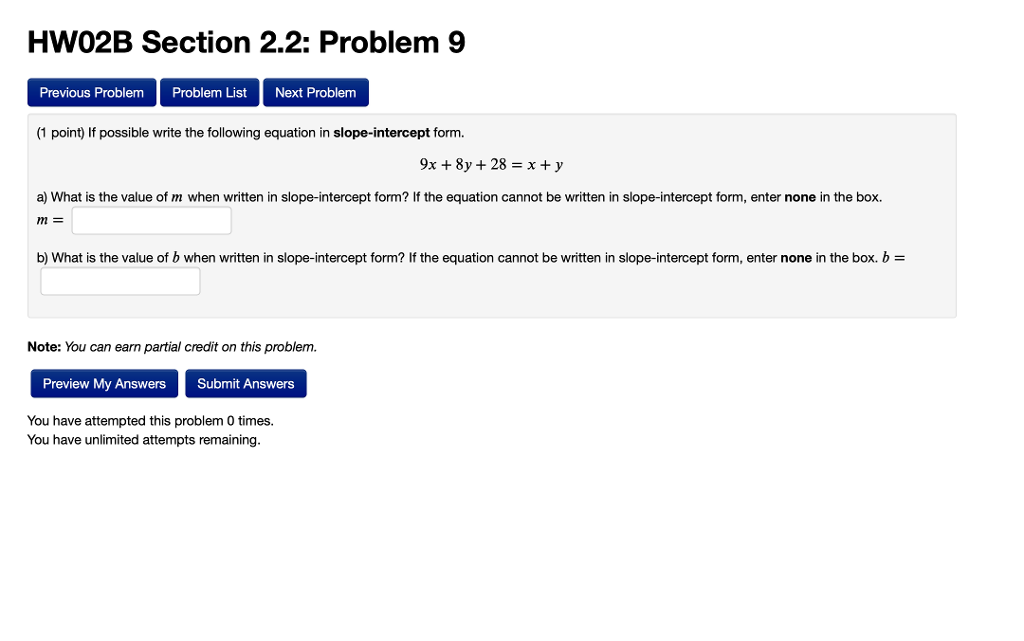 Solved HW02B Section 2.2: Problem 9 Previous ProblemProblem | Chegg.com Solved HW02B Section 2.2: Problem 9 Previous ProblemProblem | Chegg.com