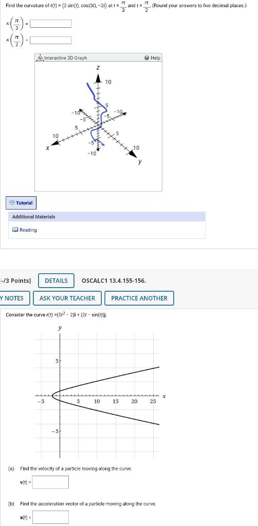 Solved Find the curvature of r(t)= 2 sin (t), cos (3t),−2t) | Chegg.com