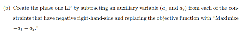Problem 2 . The following LP starts at an infeasible | Chegg.com