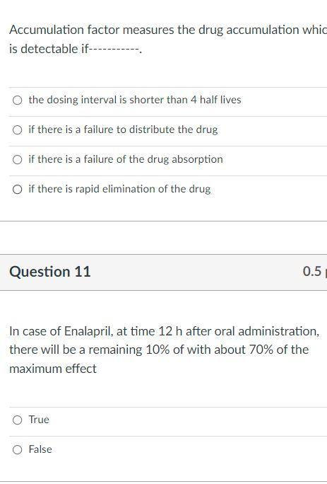 Solved Accumulation factor measures the drug accumulation | Chegg.com