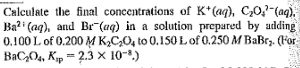 Solved Calculate the final concentrations | Chegg.com