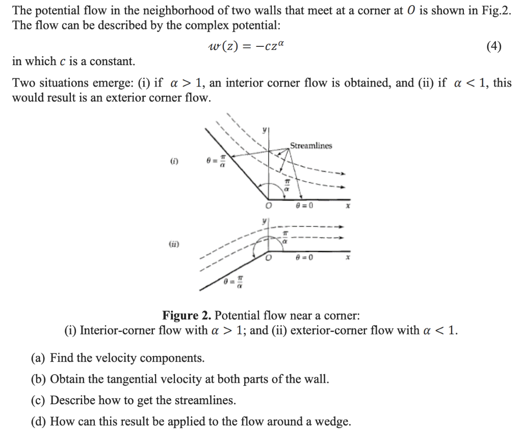Solved The potential flow in the neighborhood of two walls | Chegg.com
