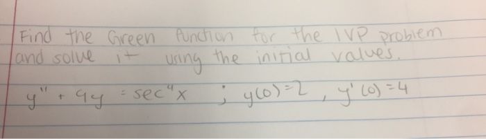 Solved Find the green function for the IVP problem and solve | Chegg.com