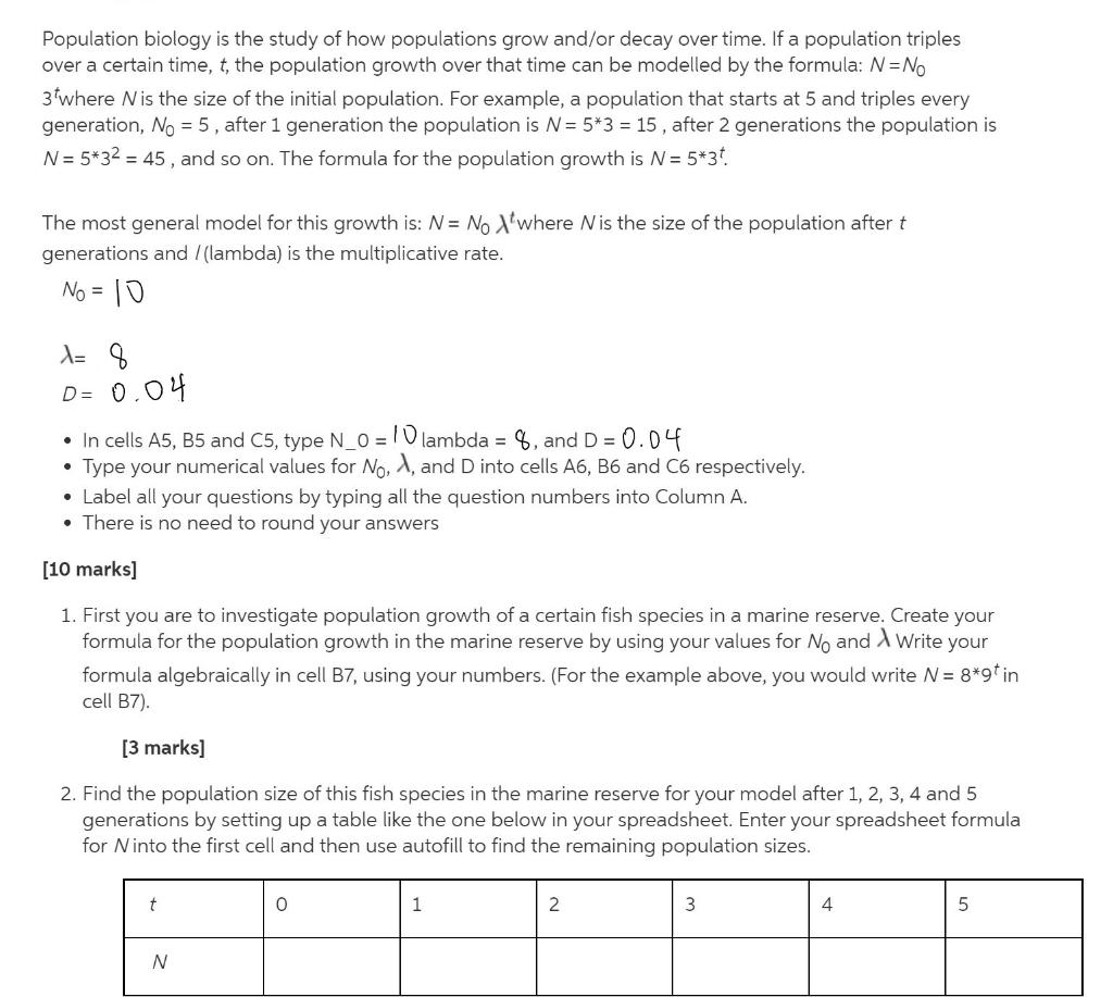 Solved Population biology is the study of how populations | Chegg.com