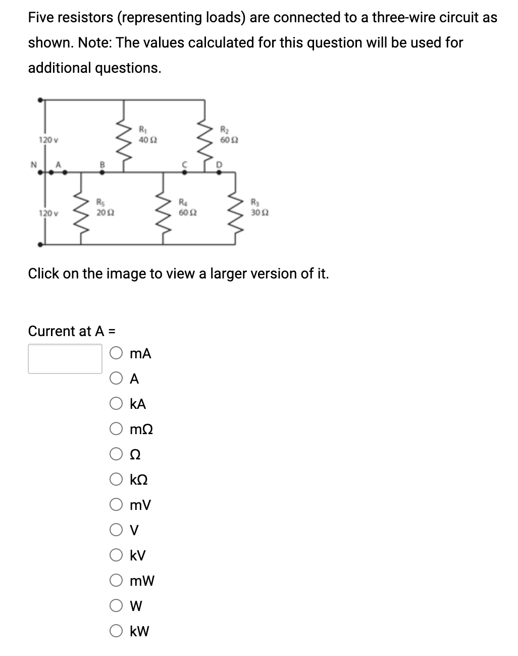 Solved Five resistors (representing loads) are connected to | Chegg.com
