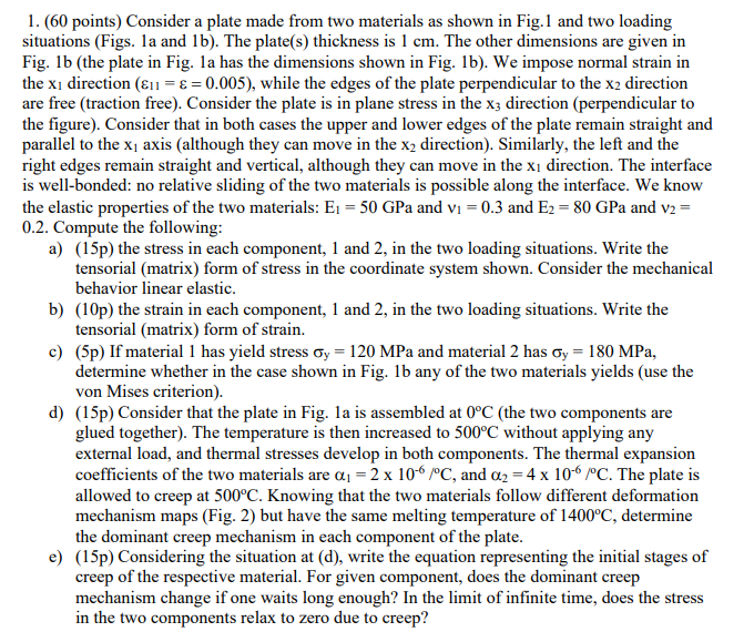 Solved 1. (60 points) Consider a plate made from two | Chegg.com