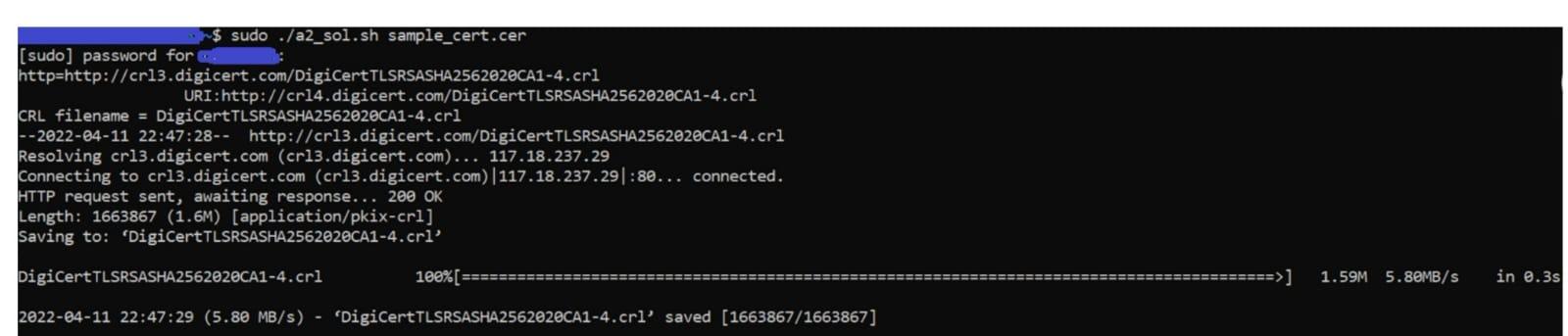 need to write a bash script to Extract CRL | Chegg.com
