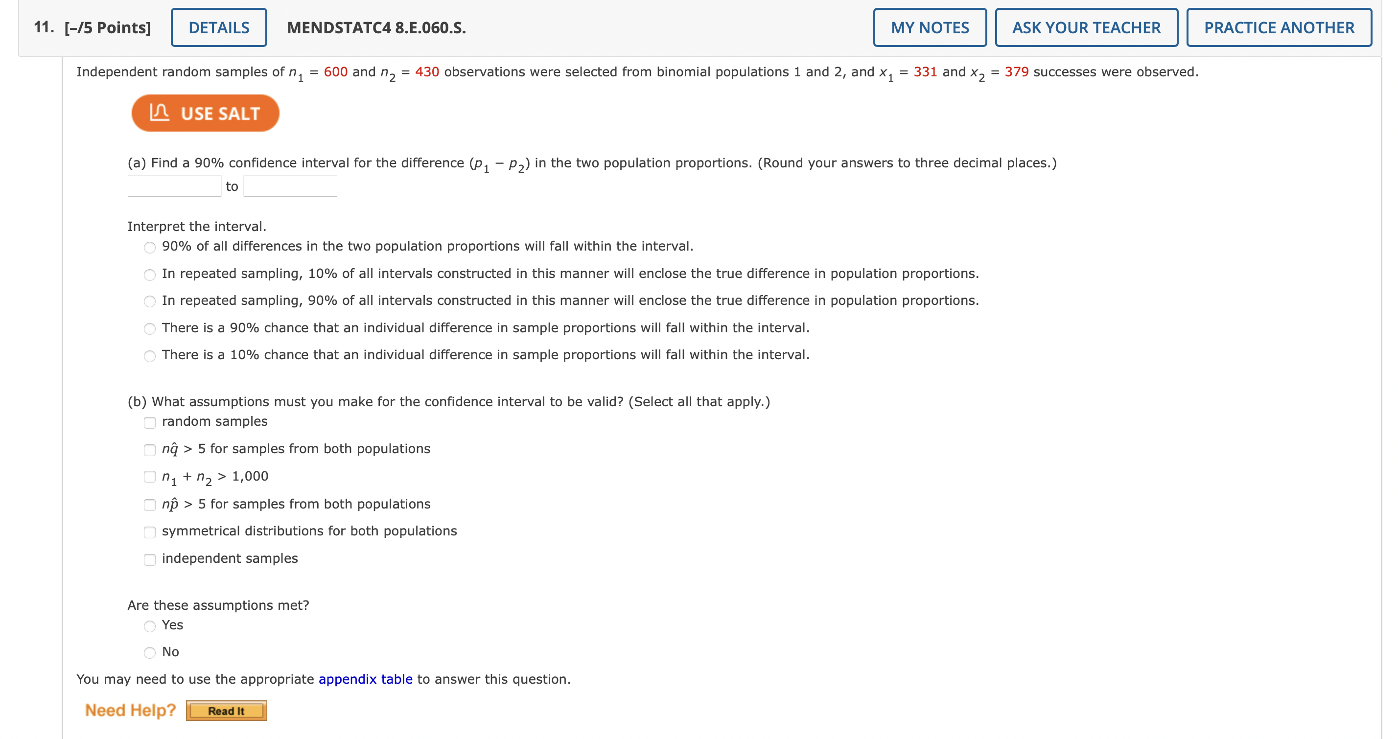 Solved ependent random samples of n1=600 and n2=430 | Chegg.com