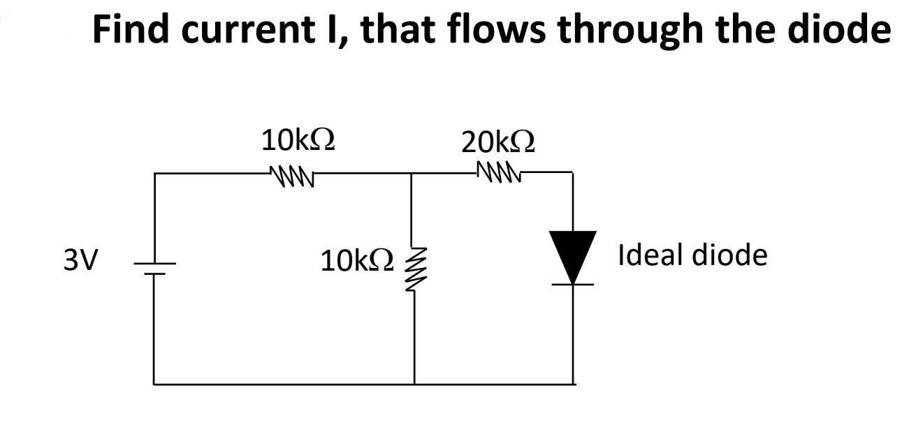Solved Find current I, that flows through the diode 20ko | Chegg.com
