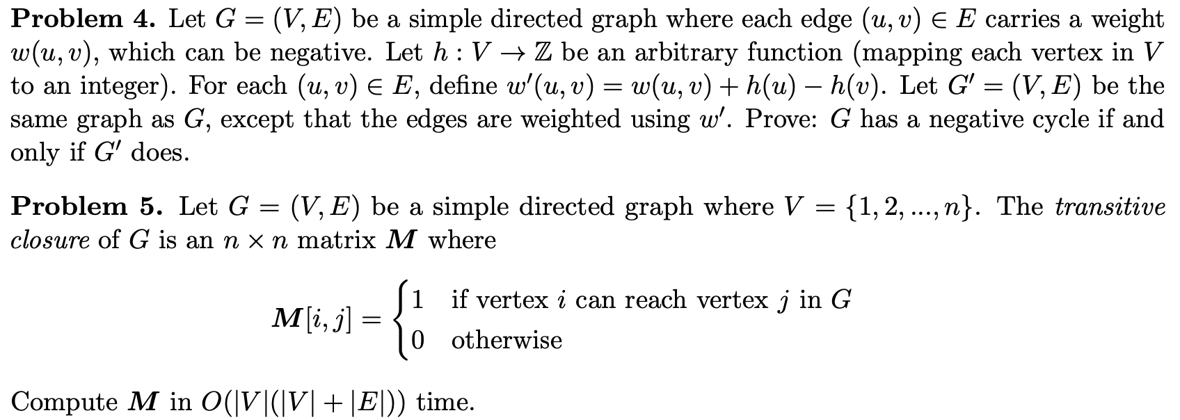Solved Problem 4. Let G=(V,E) be a simple directed graph | Chegg.com