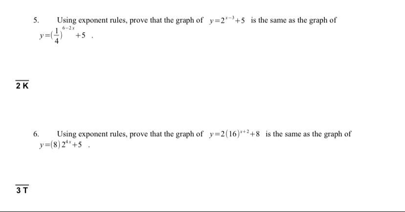 Solved 5. Using exponent rules, prove that the graph of | Chegg.com