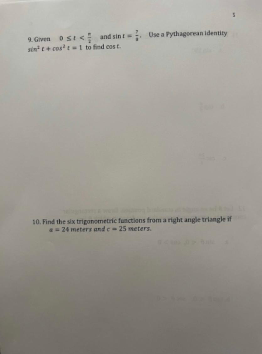 Solved 9. Given 0≤t