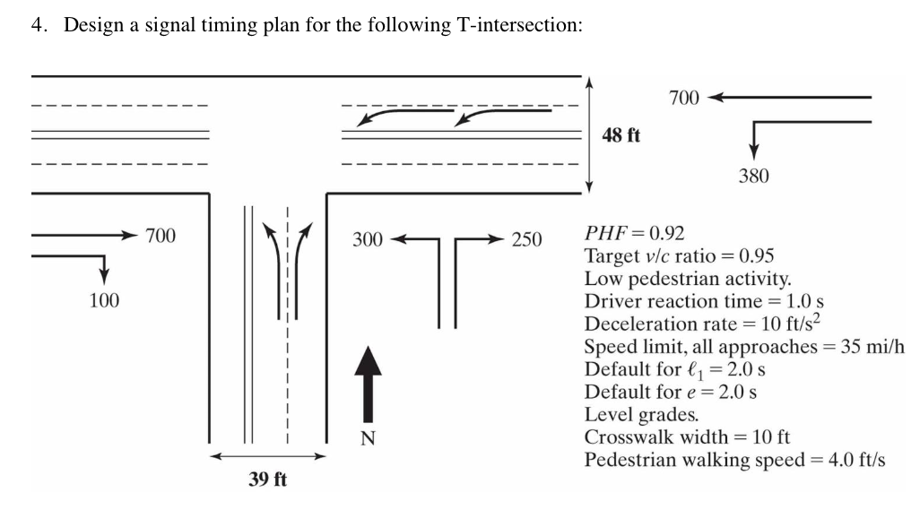 Solved 4. Design a signal timing plan for the following | Chegg.com