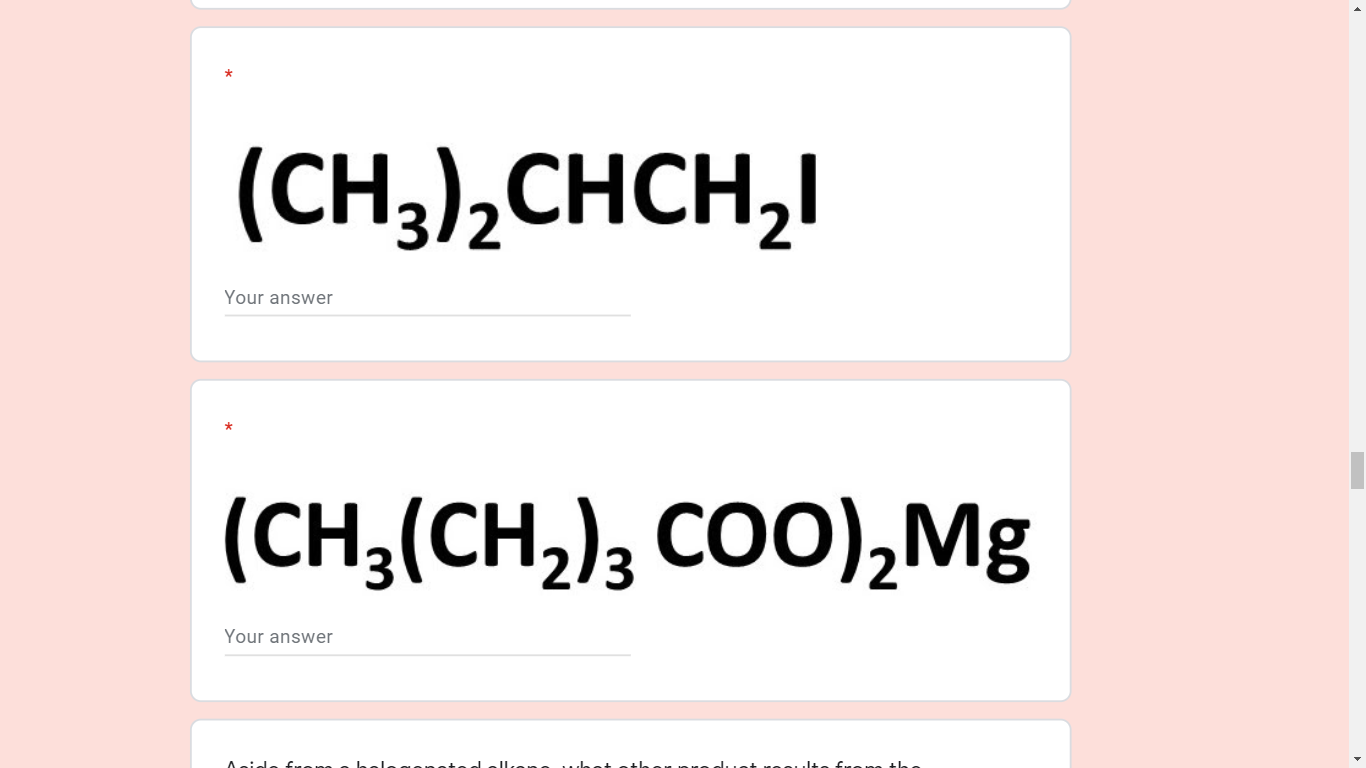 Solved CH3CH2),COOCO(CH2)2CH3 Your answer Br,CHCHCHCHCHCCI; | Chegg.com