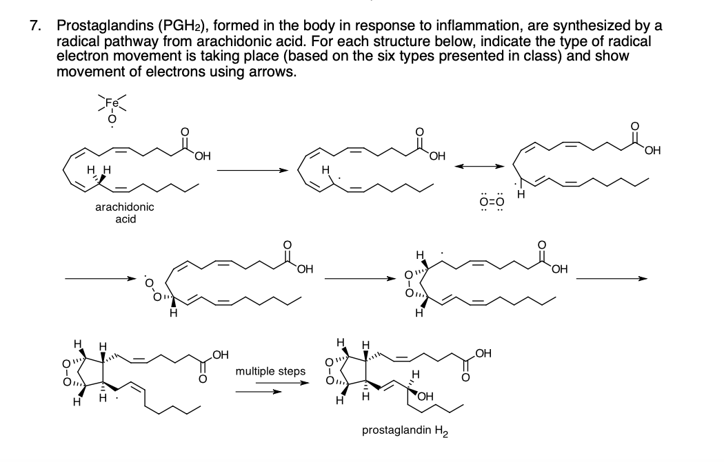 Solved 7. Prostaglandins (PGH2), formed in the body in | Chegg.com