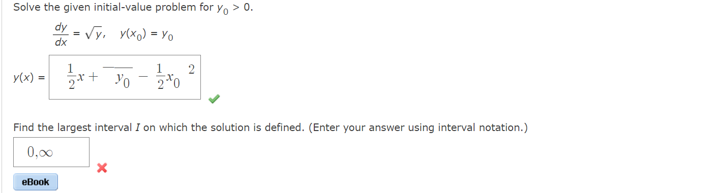 Solved Solve the given initial-value problem for y0>0. | Chegg.com