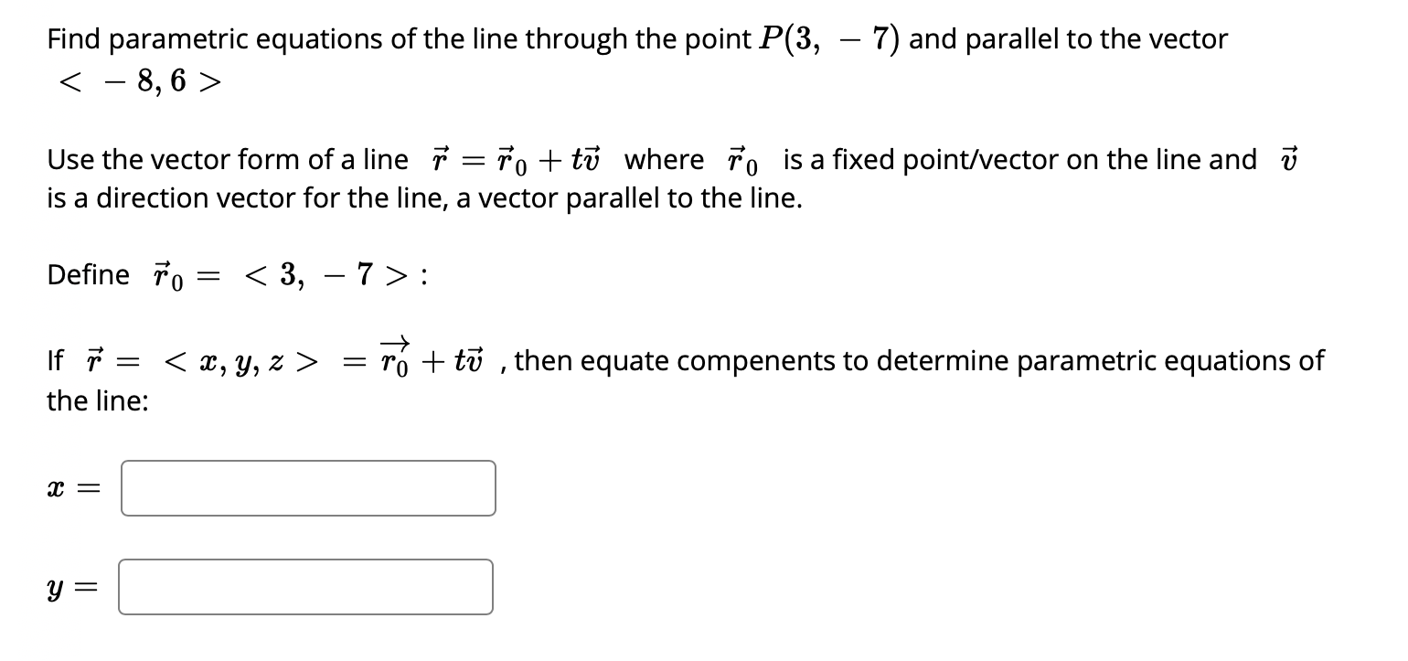 Solved Find parametric equations of the line through the | Chegg.com