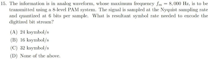 Solved 5. The information is in analog waveform, whose | Chegg.com