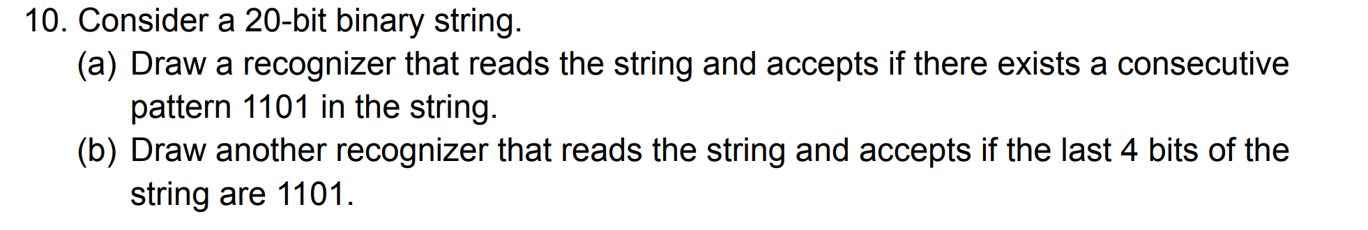 Solved 10 Consider A 20 Bit Binary String A Draw A 