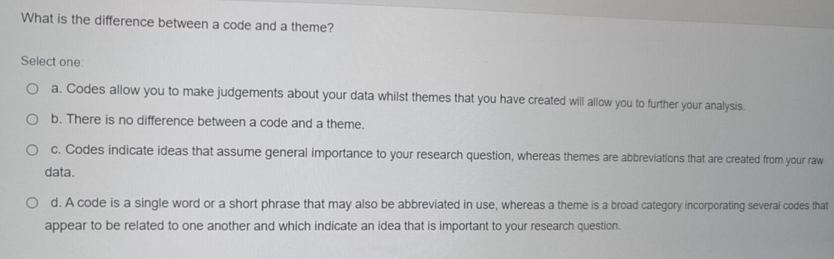 Solved What is the difference between a code and a theme? | Chegg.com