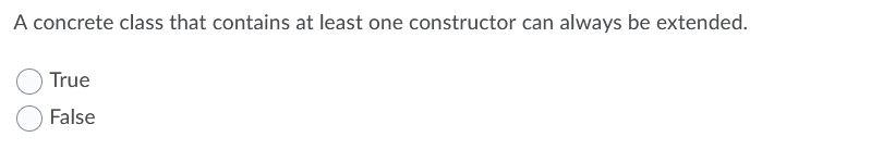 Solved A concrete class that contains at least one | Chegg.com