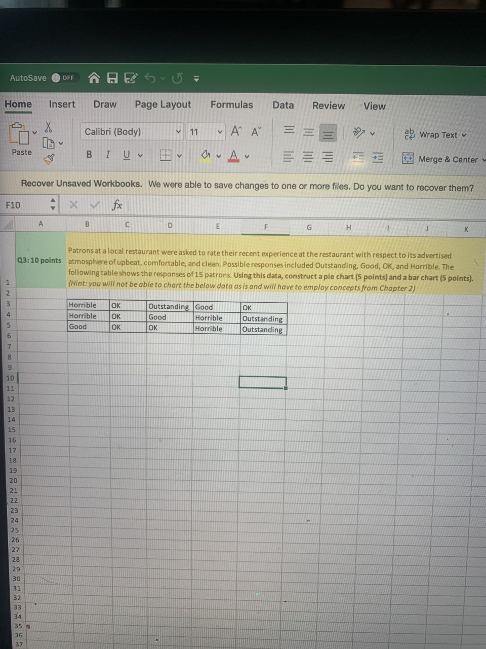 Solved AutoSave OFF AES Home Insert Draw Page Layout | Chegg.com
