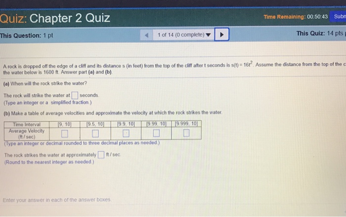 Solved A rock is dropped off the edge of a cliff and its | Chegg.com