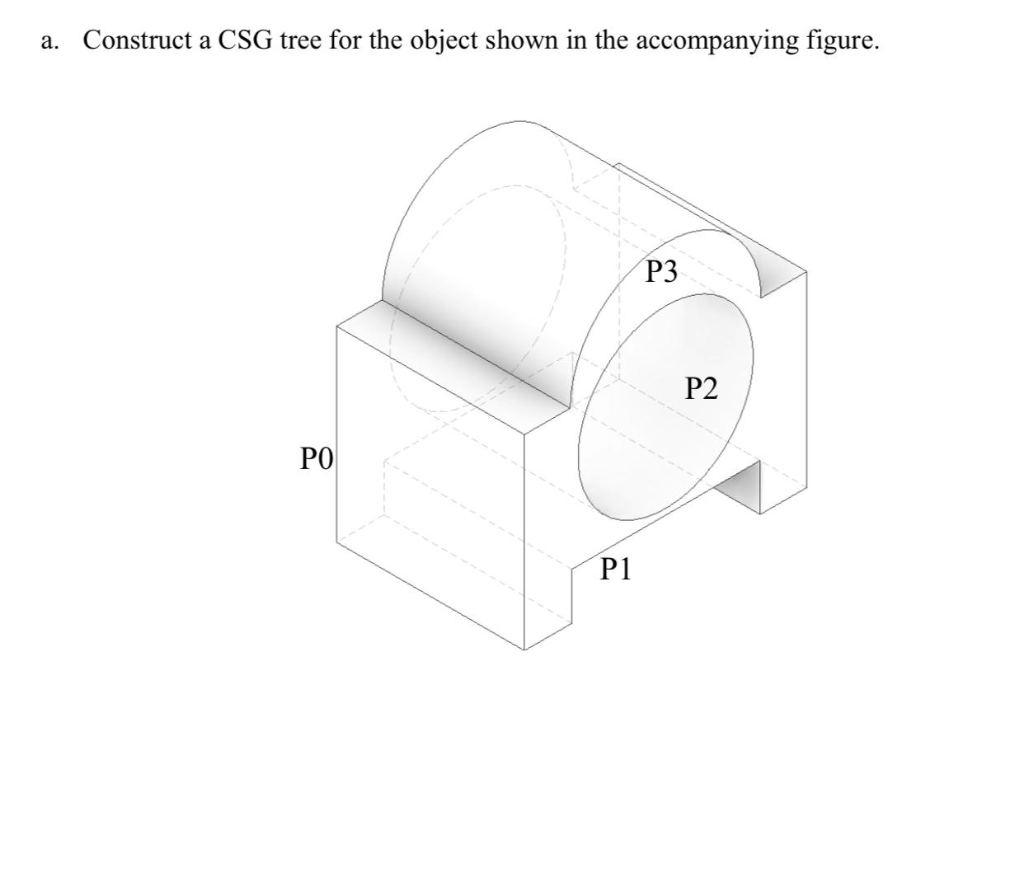 Solved a. Construct a CSG tree for the object shown in the | Chegg.com