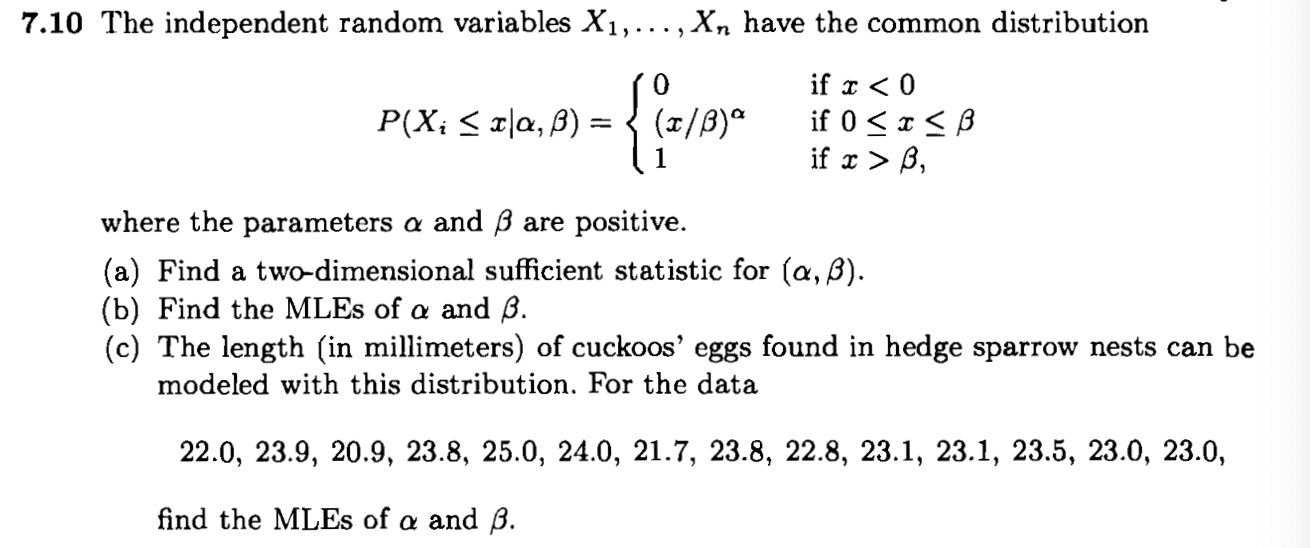 Solved 7.10 The independent random variables X1,..., Xn have | Chegg.com