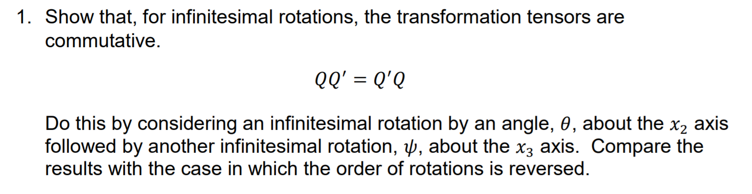 Solved 1. Show that, for infinitesimal rotations, the | Chegg.com