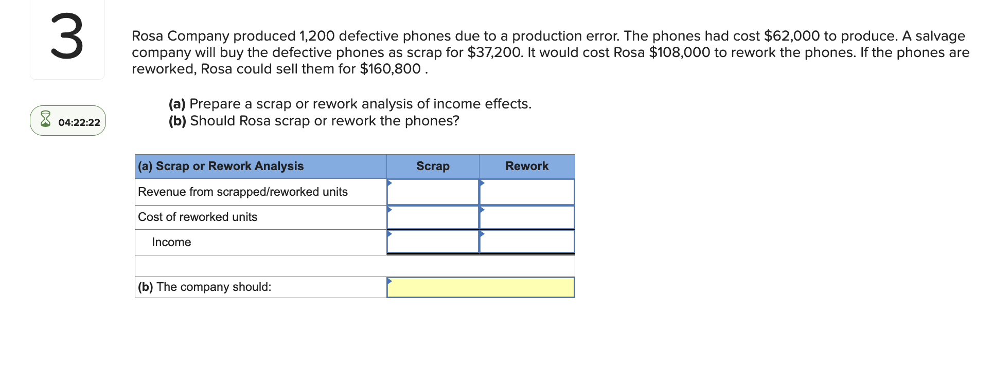 Solved 3Rosa Company produced 1,200 ﻿defective phones due to | Chegg.com