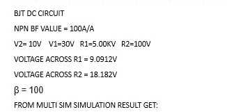 Solved BJT DC CIRCUIT NPN BF VALUE =100 A/A V2=10 V V1=30 | Chegg.com