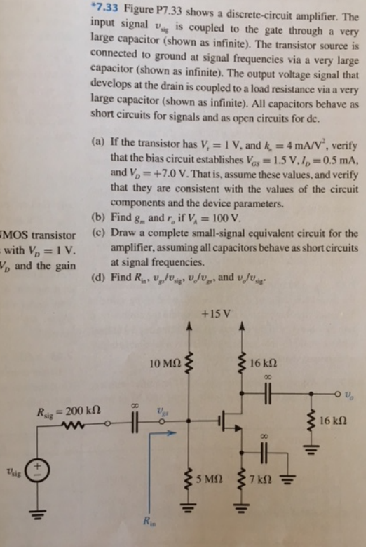 Solved *7.33 Figure P7.33 shows a discrete-circuit | Chegg.com