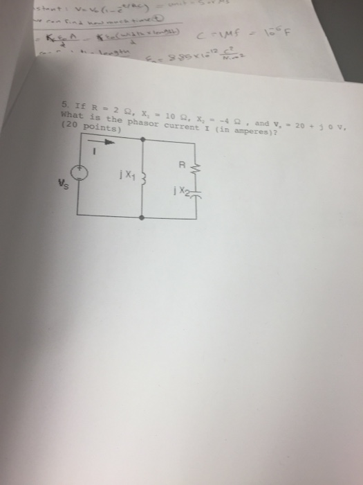 Solved What is the phasor current I (in amperes)? (20 | Chegg.com