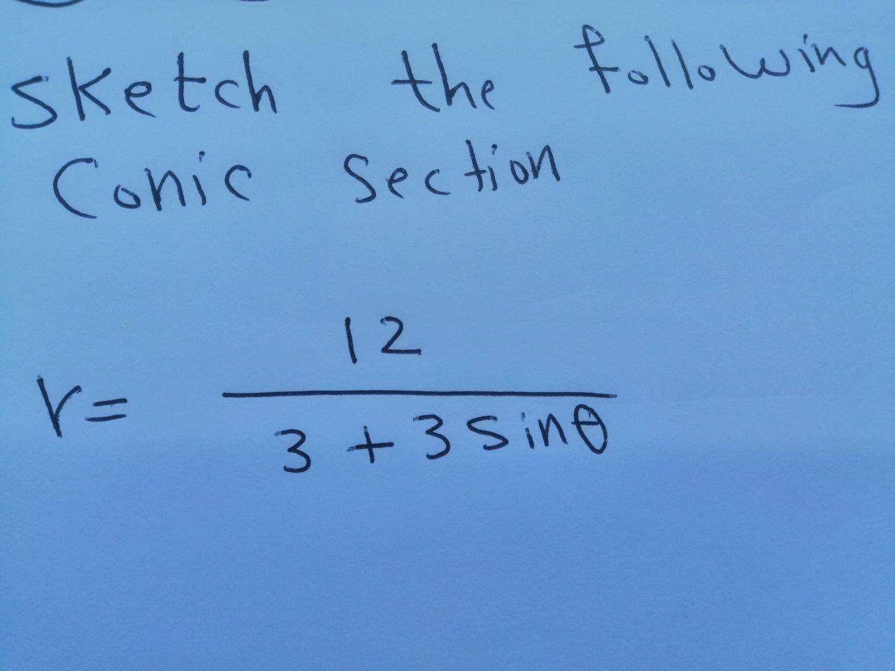 Solved sketch the following Conic section 12 V 3+3 sine | Chegg.com