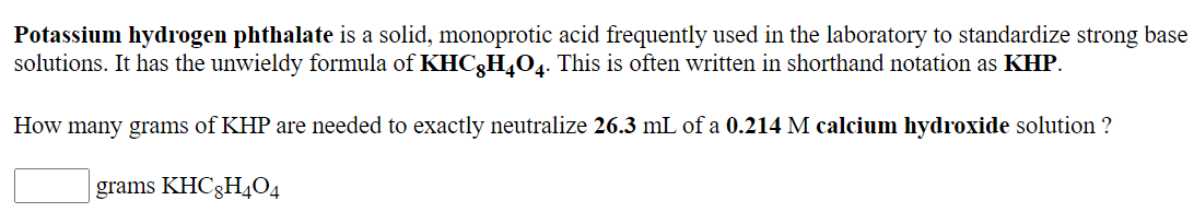 Solved An aqueous solution of potassium hydroxide is | Chegg.com