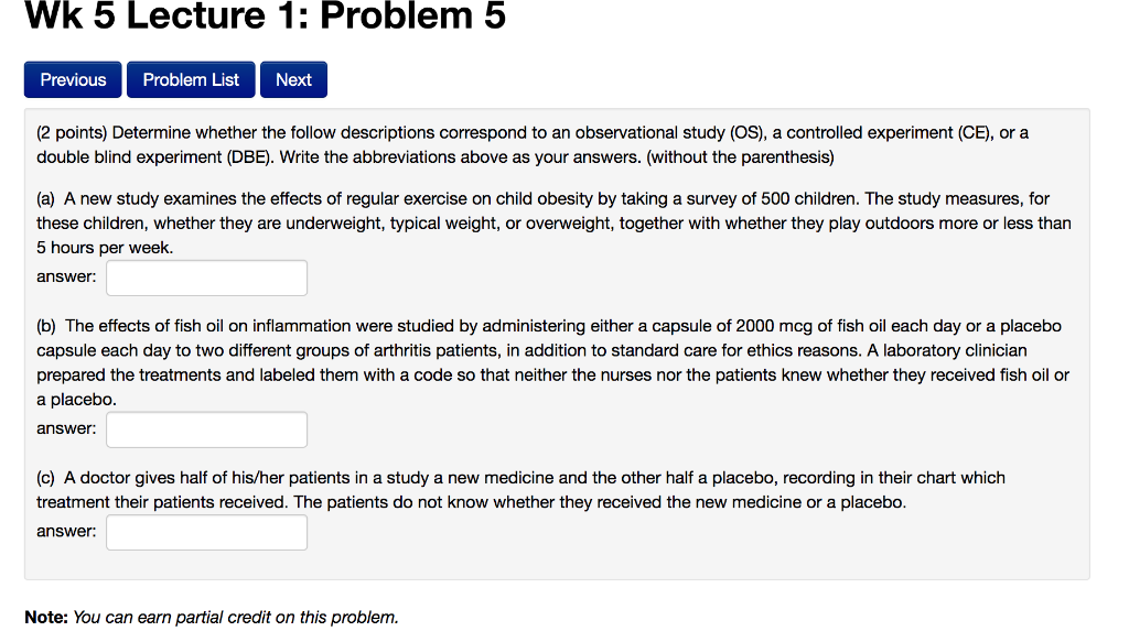 Solved Wk 5 Lecture 1: Problem 5 Previous Problem List Next | Chegg.com