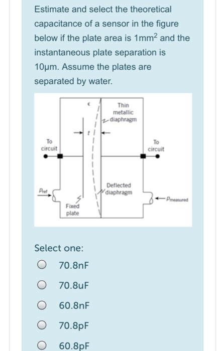 Solved Estimate and select the theoretical capacitance of a | Chegg.com