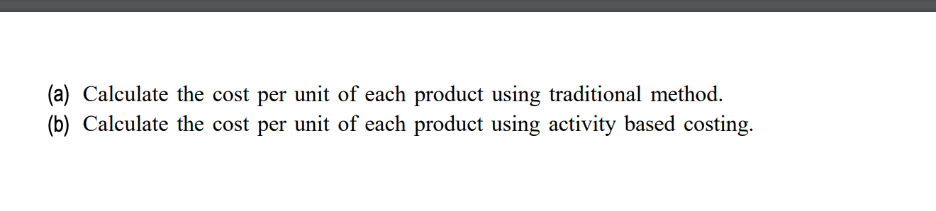 Solved (a) Calculate the cost per unit of each product using | Chegg.com