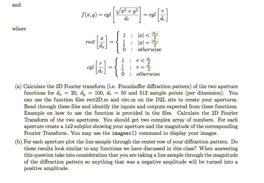3. The Fraunhoffer diffraction pattern from an | Chegg.com