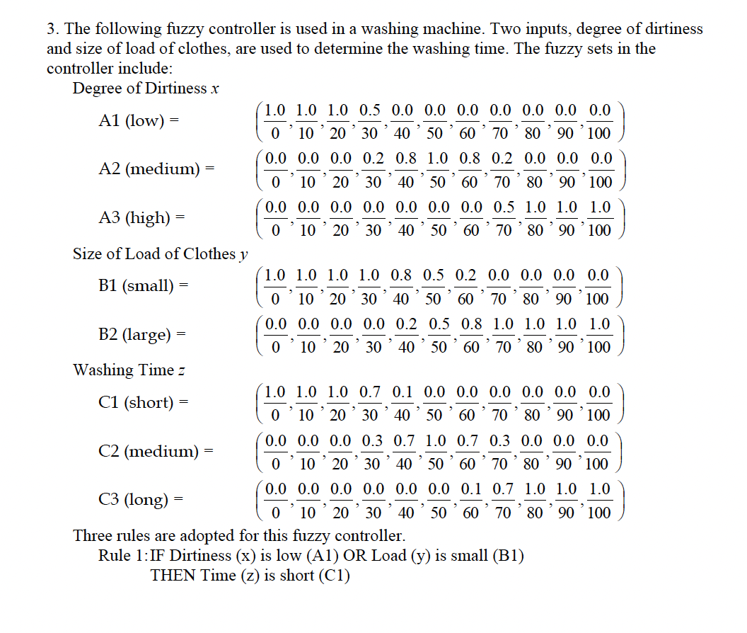Solved 3. The following fuzzy controller is used in a | Chegg.com