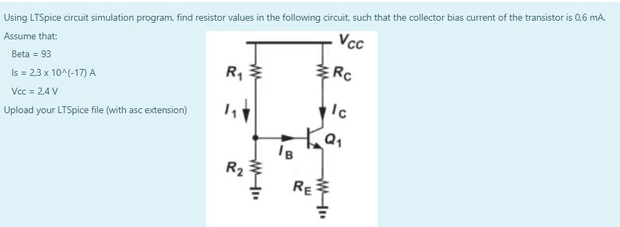 Solved Vcc Using LTSpice circuit simulation program, find | Chegg.com