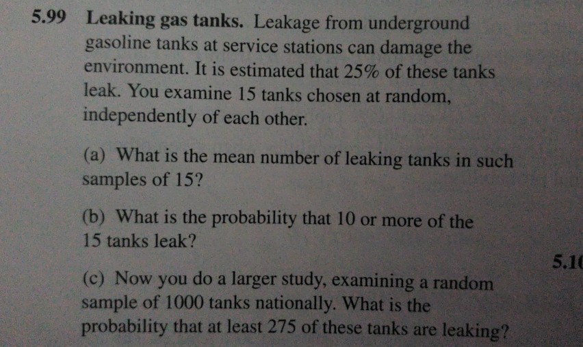 Solved 5.99 Leaking gas tanks. Leakage from underground | Chegg.com