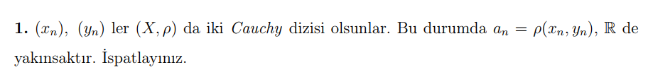 Solved Let (xn), (yn) be two Cauchy sequences (X, ρ). Prove | Chegg.com