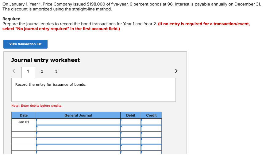Solved On January 1, ﻿Year 1, ﻿Price Company issued $198,000 | Chegg.com
