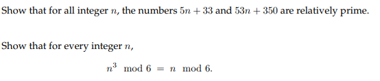 Solved Show that for all integer n, the numbers 5n +33 and | Chegg.com