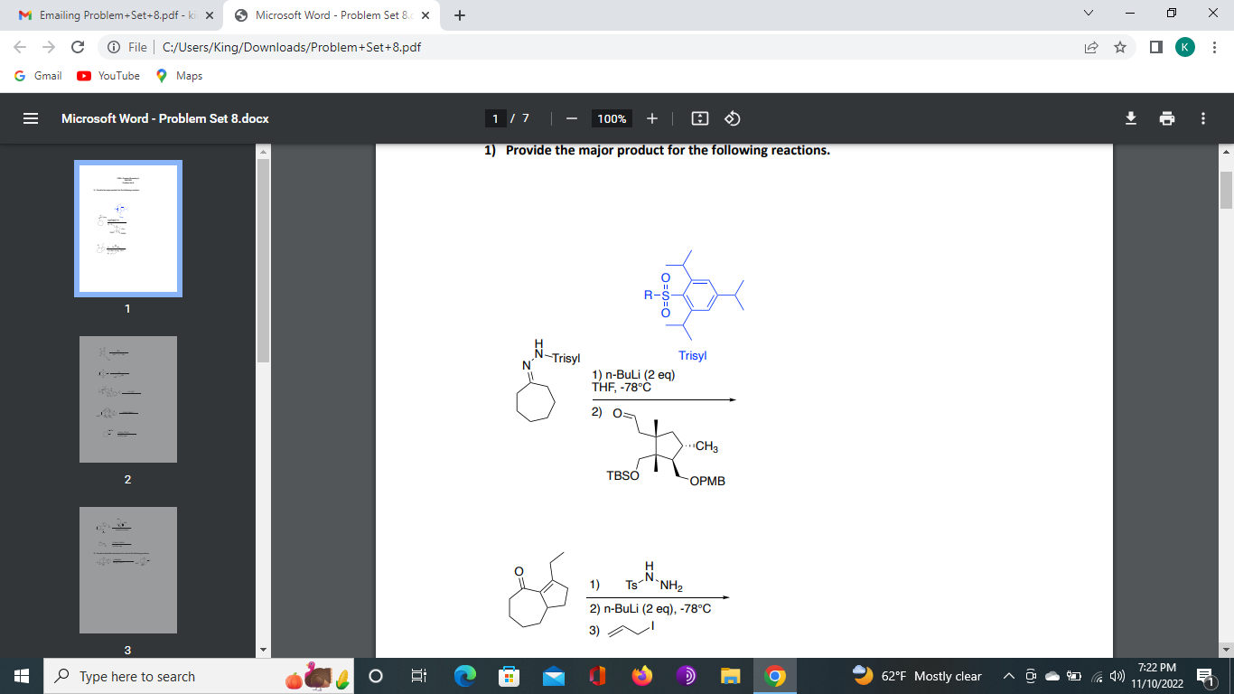 Solved 1) Provide the major product for the following | Chegg.com
