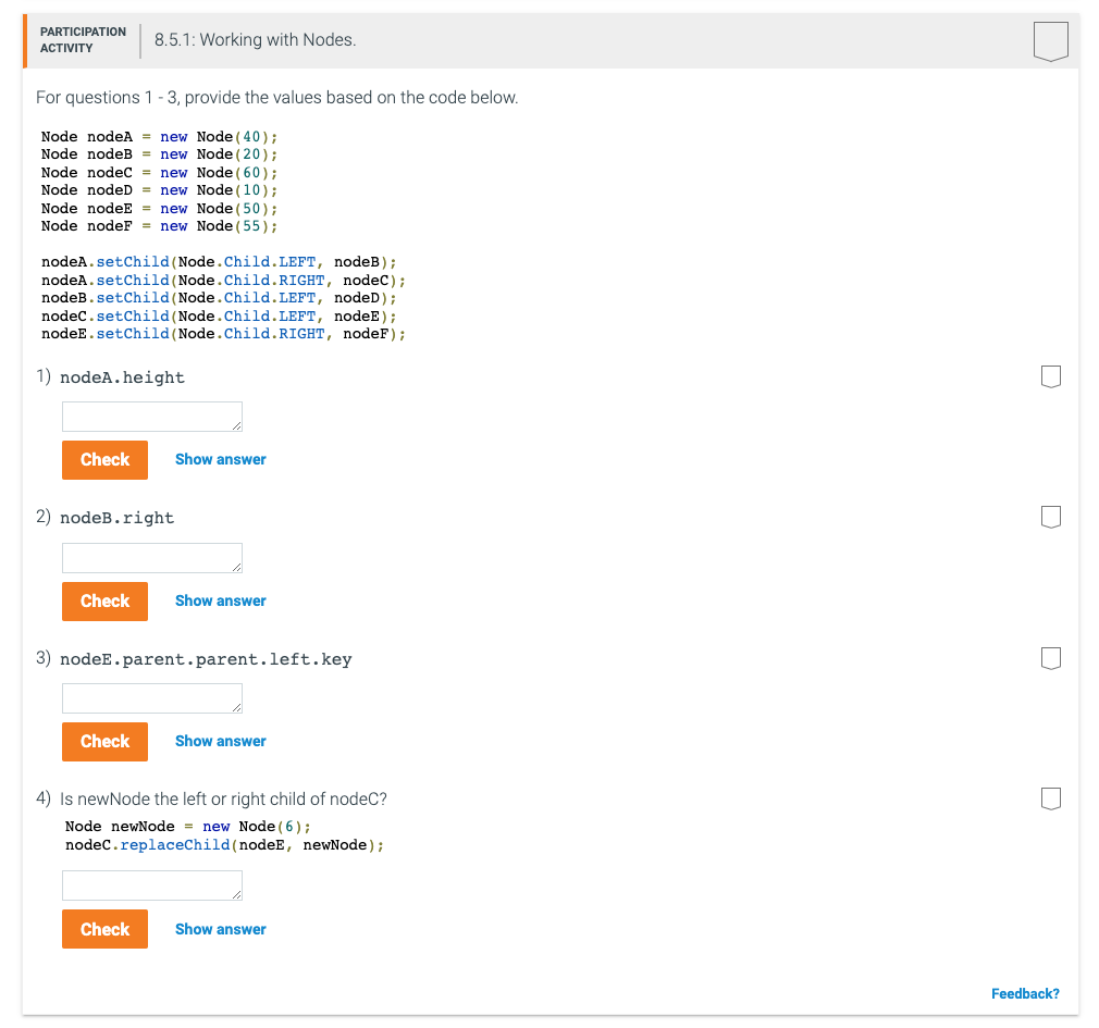 Solved \begin{tabular}{l|l} PARTICIPATION & 8.5.1: Working | Chegg.com