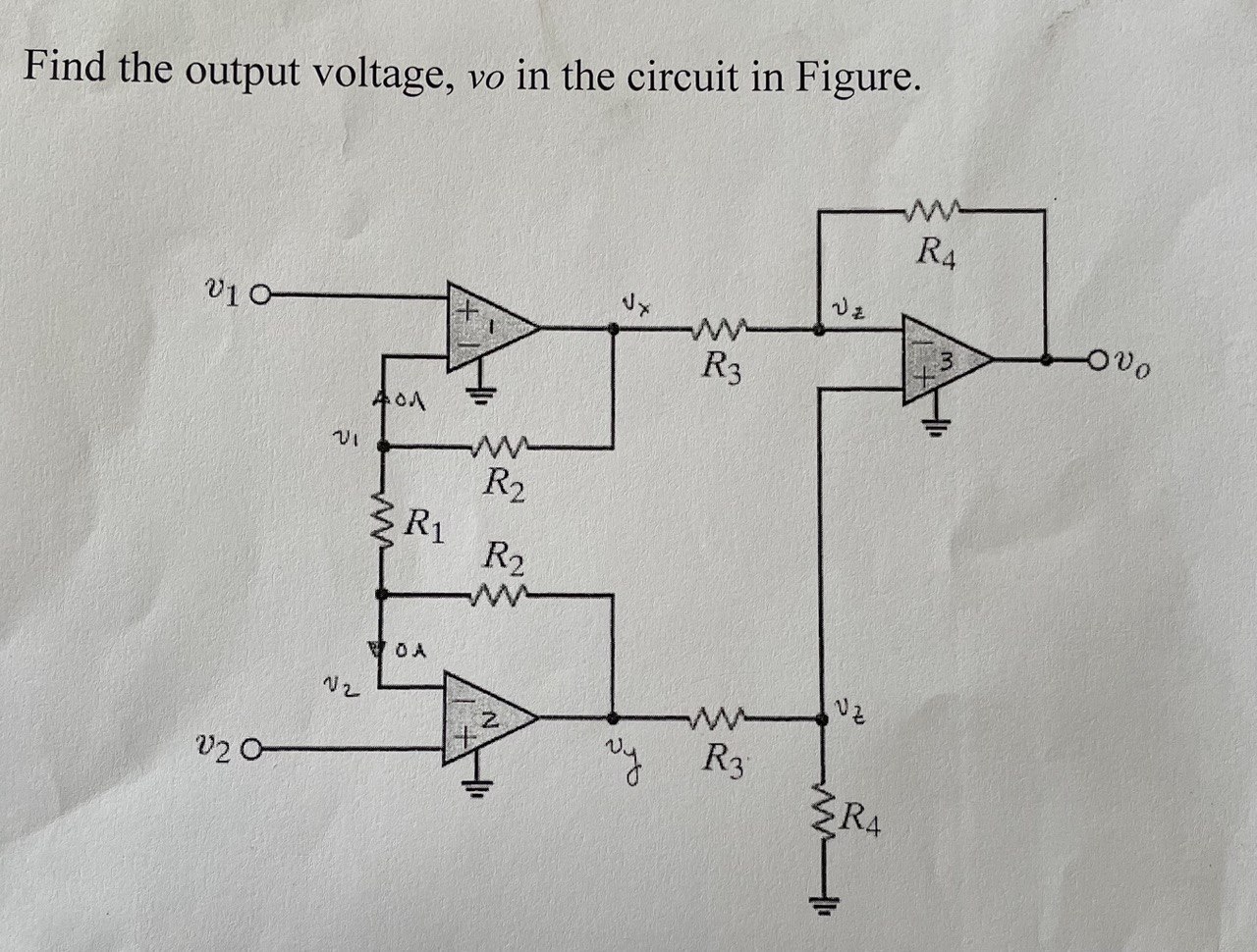 Solved Find the output voltage, vo in the circuit in Figure. | Chegg.com